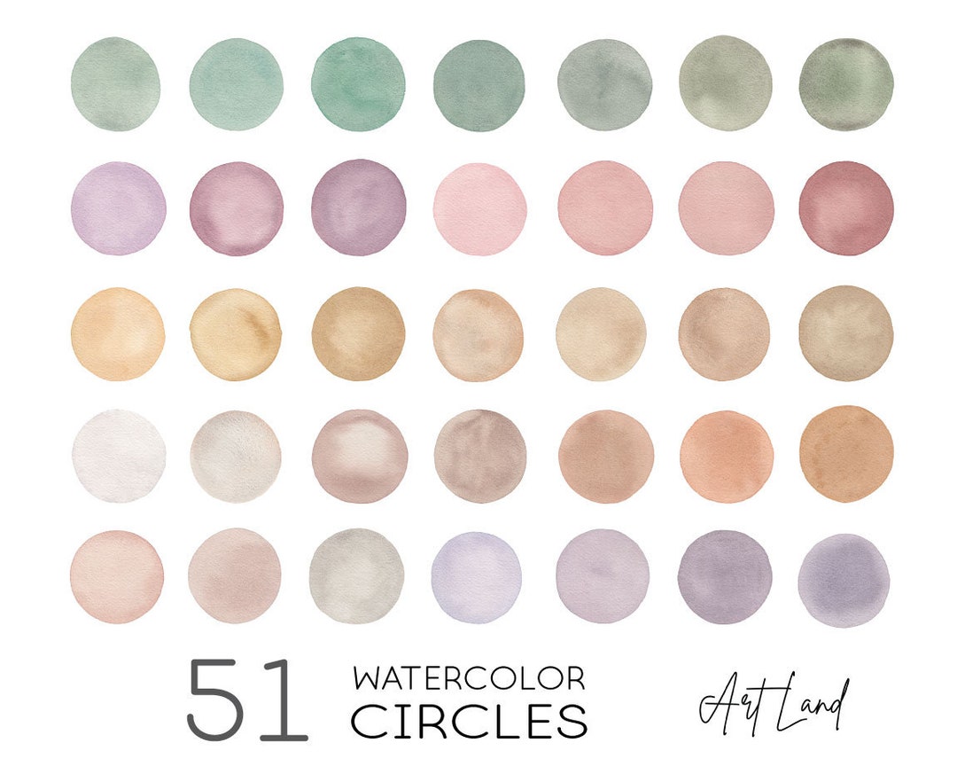 Instagram Story Highlight Icons, Watercolor Circles Clipart, Watercolor ...