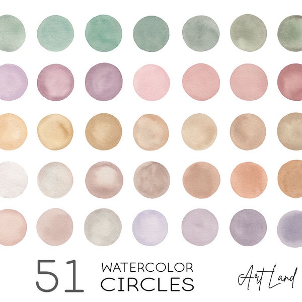 Watercolor Circles - Etsy