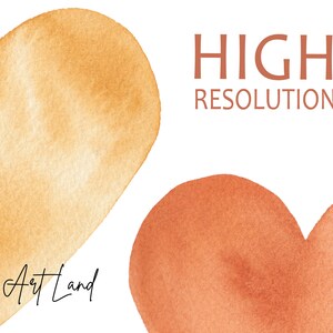 Heart Clip Art, Boho Hearts, Love Clipart, Hand Painted Watercolour ...