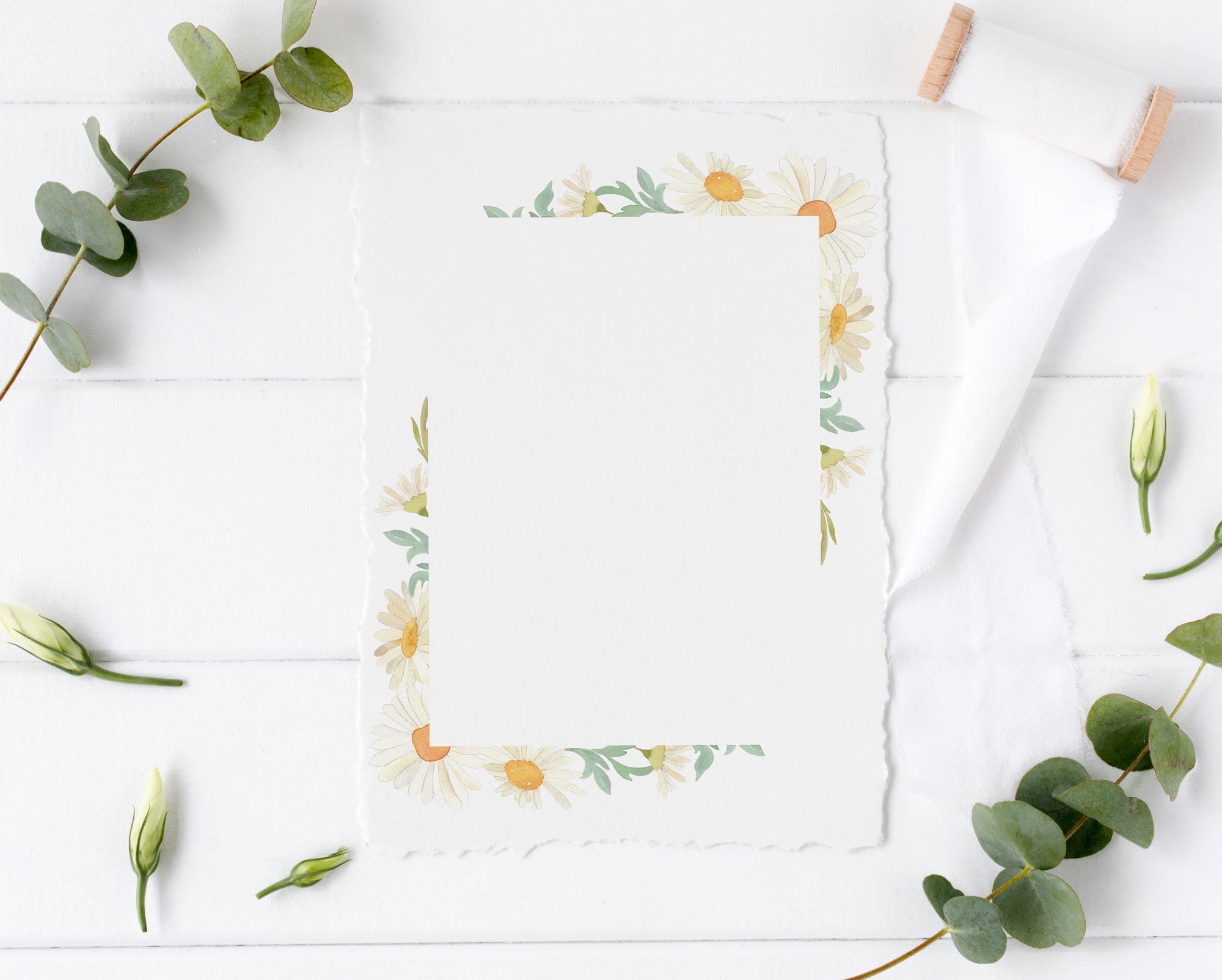 Watercolor Floral Clipart Frames Border Daisy Flower | Etsy