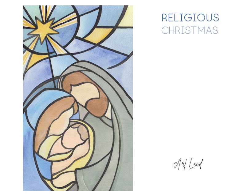Watercolor Nativity Religious Christmas Clipart Hand Painted - Etsy