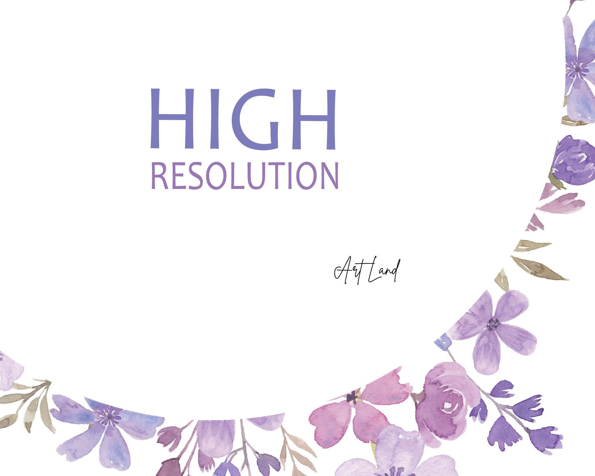 Watercolor Floral Clipart Mauve Roses Purple Frames, Watercolour Clip ...