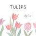 Watercolor Tulips Clipart, Watercolour Clip Art Digital, Tulip Flower ...