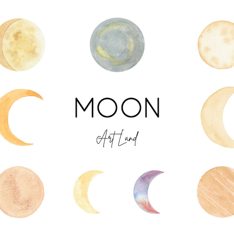 Moon Watercolor - Etsy