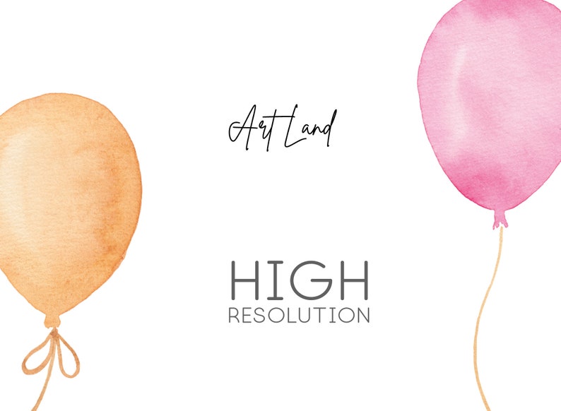 Watercolor Balloons Clipart, Birthday Clipart, Watercolor Balloon ...