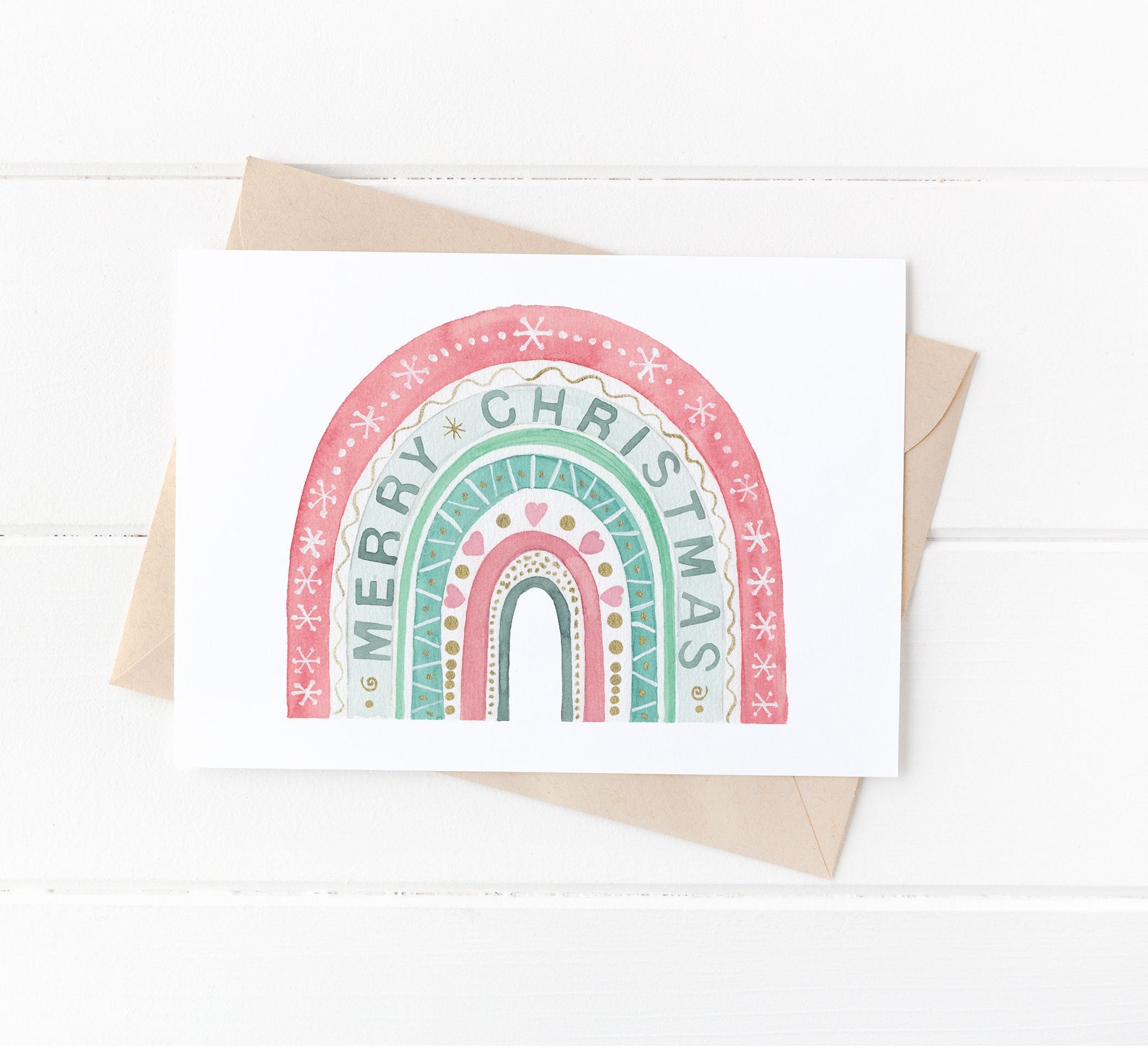 Christmas Rainbow Clip Art Hand Painted Festive Rainbow - Etsy