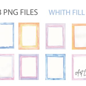 Watercolor Border, Digital Clipart- Frames Clipart, Clip Art Invitation ...