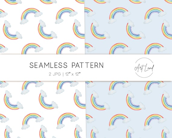 Rainbows Digital Paper Rainbow Seamless Pattern Digital | Etsy