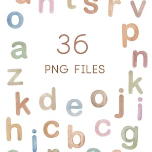 Watercolor Alphabet, Digital Clipart- Boho Alphabet Clipart, Hand ...