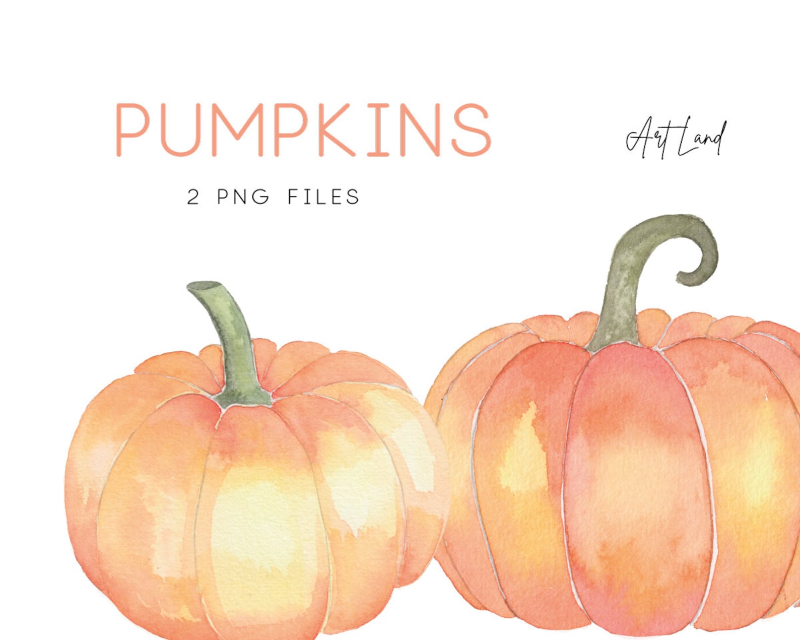 Watercolor Pumpkins Clipart Watercolor Halloween Pumpkin | Etsy