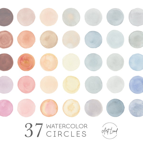 Watercolor Circles - Etsy