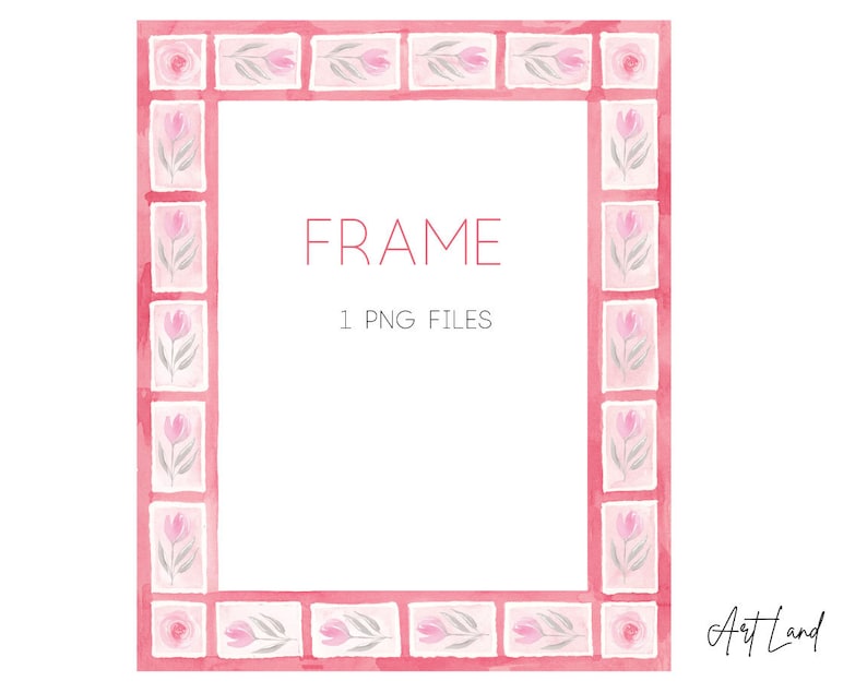 Watercolor Frame Digital Clipart Frame Clipart Clip Art - Etsy