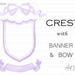 Watercolor Purple Crest Clipart: Hand-painted Banner & Bow (PNG Files ...