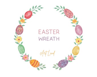 Watercolor Easter Clipart Spring Wreath Easter Wreath | Etsy