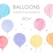 Watercolor Balloons Clipart, Birthday Clipart, Watercolor Balloon ...