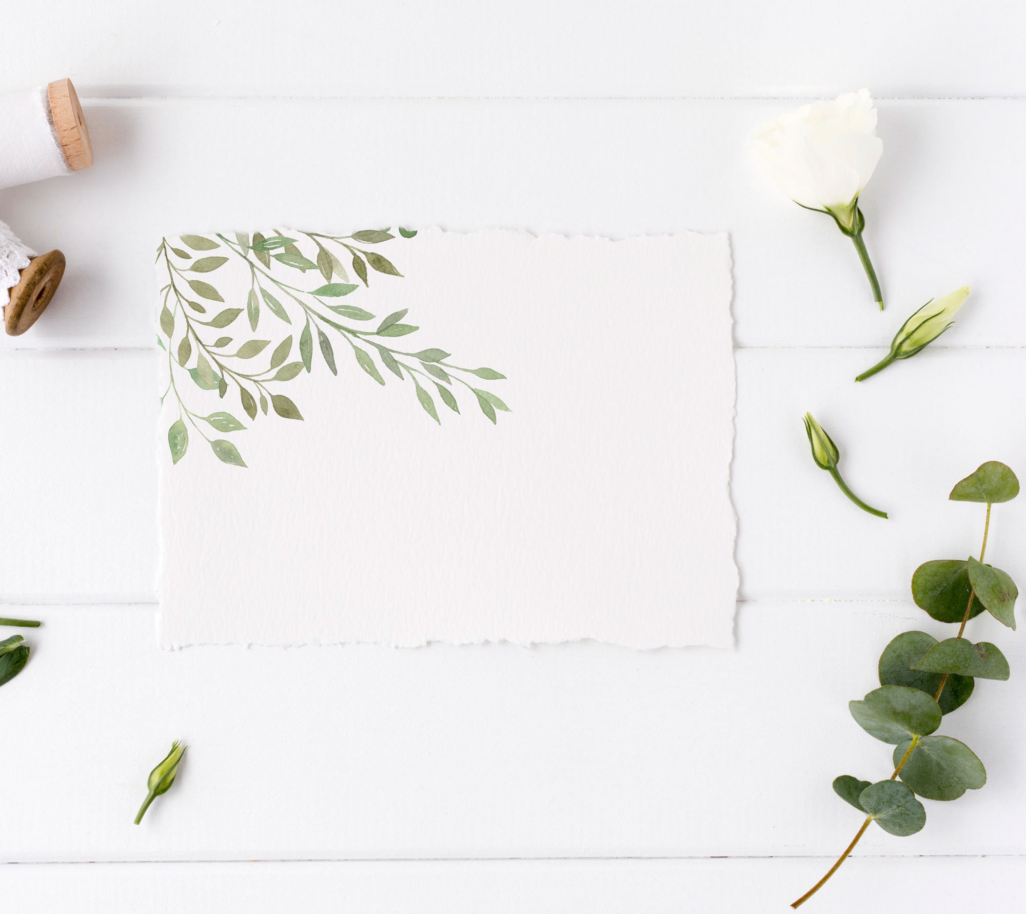 Watercolor Greenery Frames Borders Green Leaves Branches - Etsy