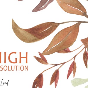 Watercolor Autumn Leaves Clipart: Hand-painted Fall Foliage Arrangement ...