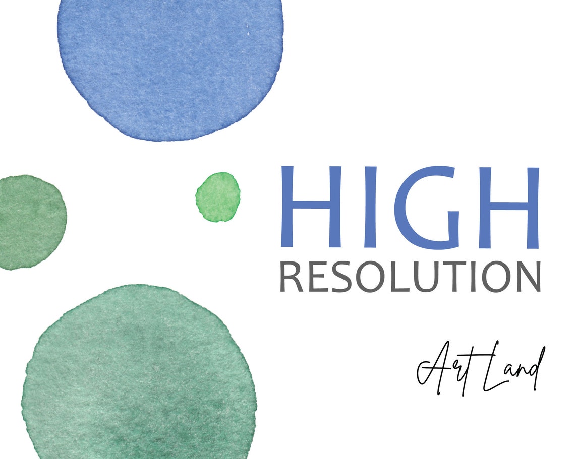 Watercolor Dots Clipart Hand Painted Blue Green Circles | Etsy