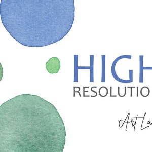 Watercolor Dots Clipart, Hand Painted, Blue Green Circles Clipart, Blue ...