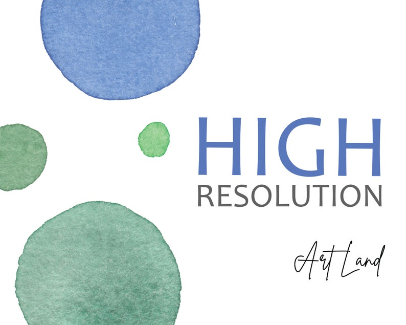 Watercolor Dots Clipart Hand Painted Blue Green Circles - Etsy