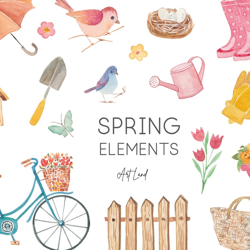 Spring clip art - Etsy España