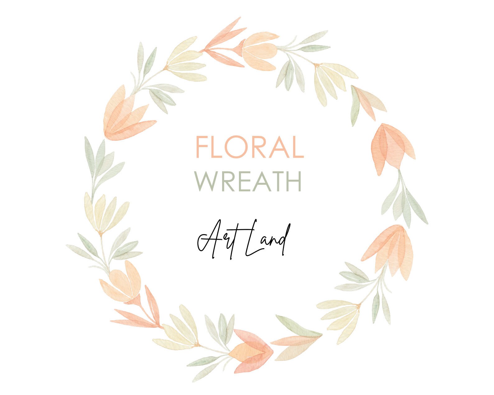 Floral Wreath Clip Art, Floral Frame, Set Floral Wreath Clipart, Hand ...