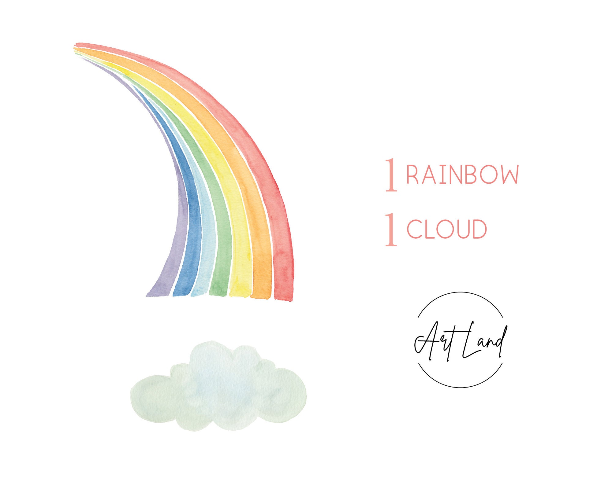 Watercolor Rainbow Clip Art Hand Painted Rainbow Watercolour - Etsy