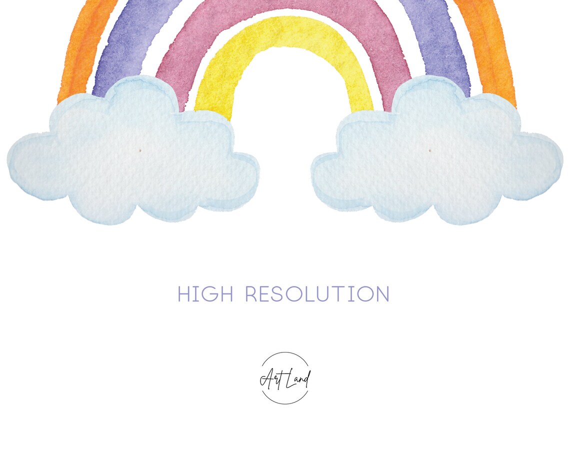 Watercolor Rainbow Clip Art Hand Painted Rainbow Watercolour | Etsy