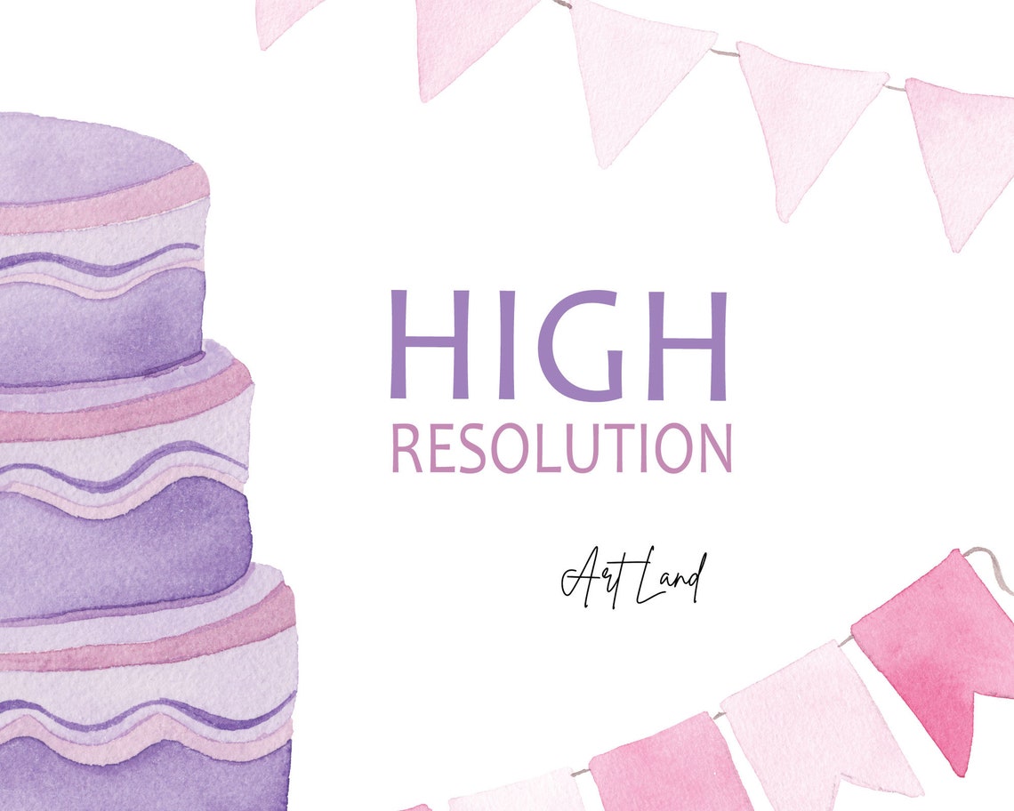 Watercolor Birthday Party Clipart Birthday Watercolor Clip - Etsy