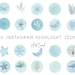 Instagram Story Highlight Icons, Watercolor Circles Clipart, Sky Blue ...