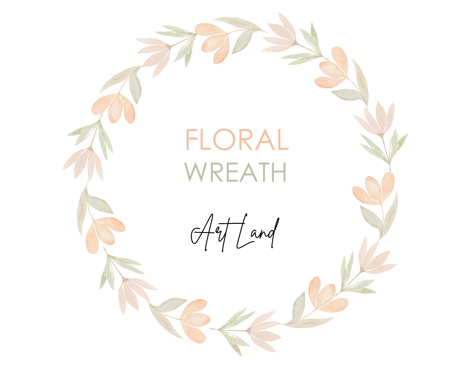 Floral Wreath Clip Art, Floral Frame, Set Floral Wreath Clipart, Hand ...