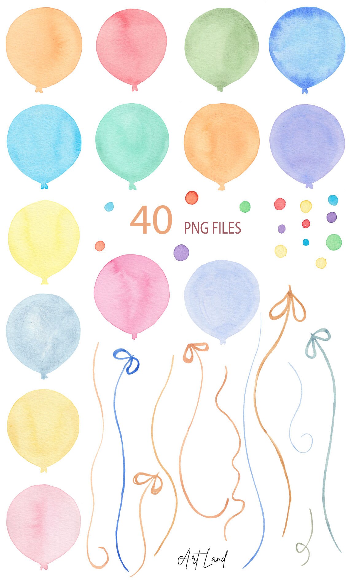 Imágenes prediseñadas de globos de acuarela imágenes | Etsy