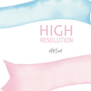 Watercolor Ribbon Banners Clipart, Watercolor Clip Art, Watercolour ...