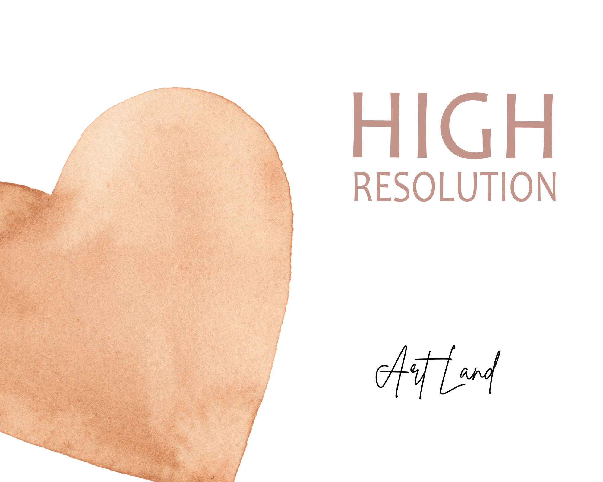 Watercolor Boho Hearts Clipart: 12 Hand-painted Elements (PNG, Digital ...