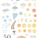 Watercolor Weather Clip Art Rainbow Sun Moon Clouds Snow - Etsy