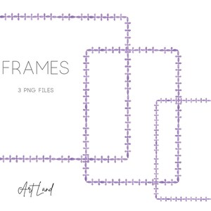 Watercolor Purple Frame Clipart Set – 3 Hand-painted Sizes Pngs, DIY ...