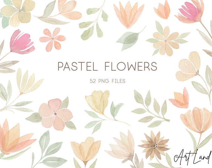 Pastel Flowers PNG Clipart, Soft Pastel Colors, Scrapbooking Floral ...
