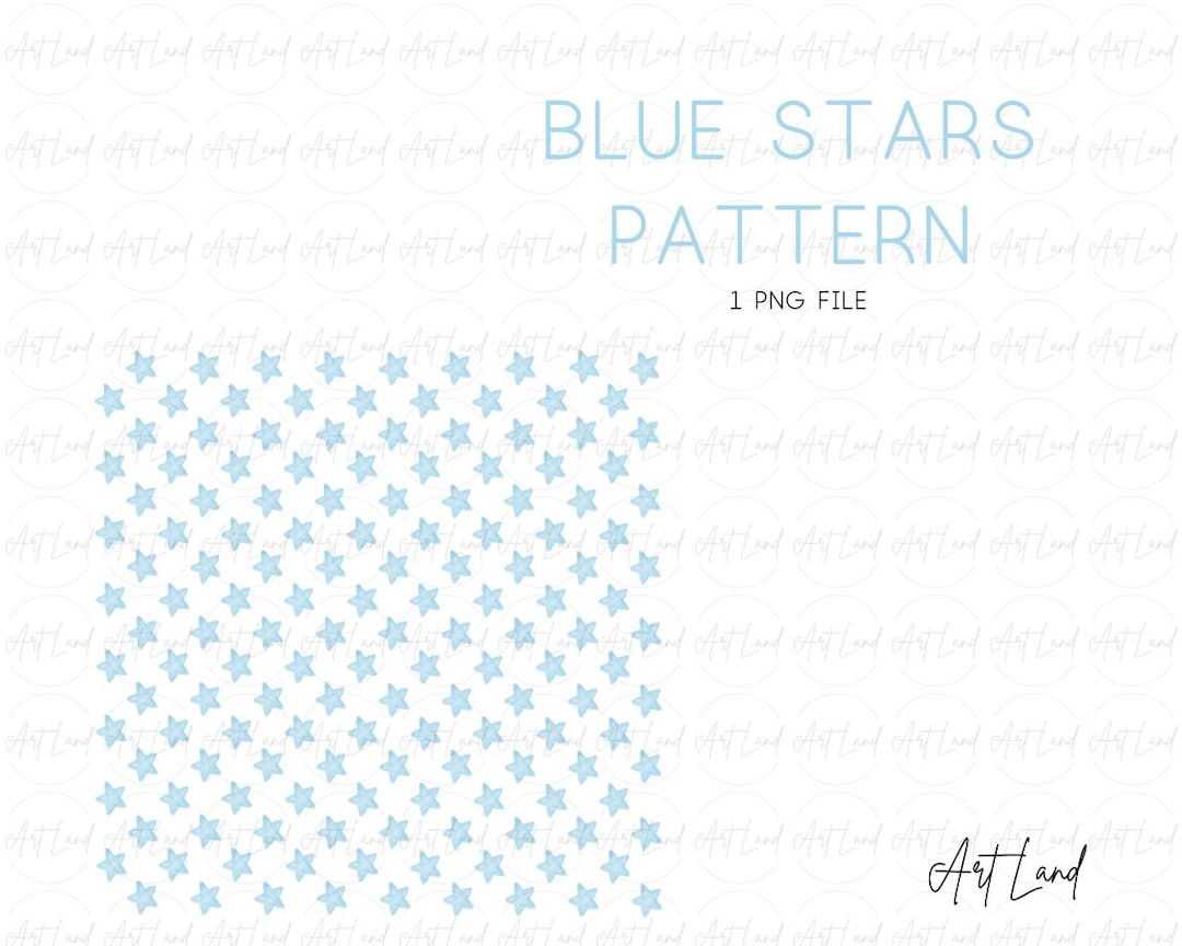 Watercolor Blue Stars Pattern PNG, Hand Painted Star Background Clipart ...