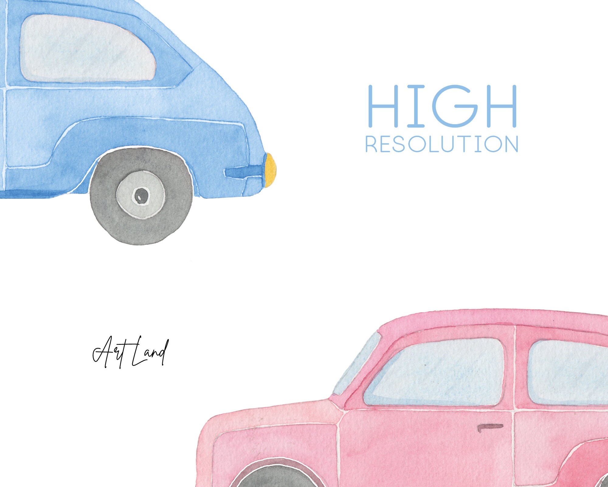 Watercolor Car Clip Art Hand Painted Cars Watercolour - Etsy