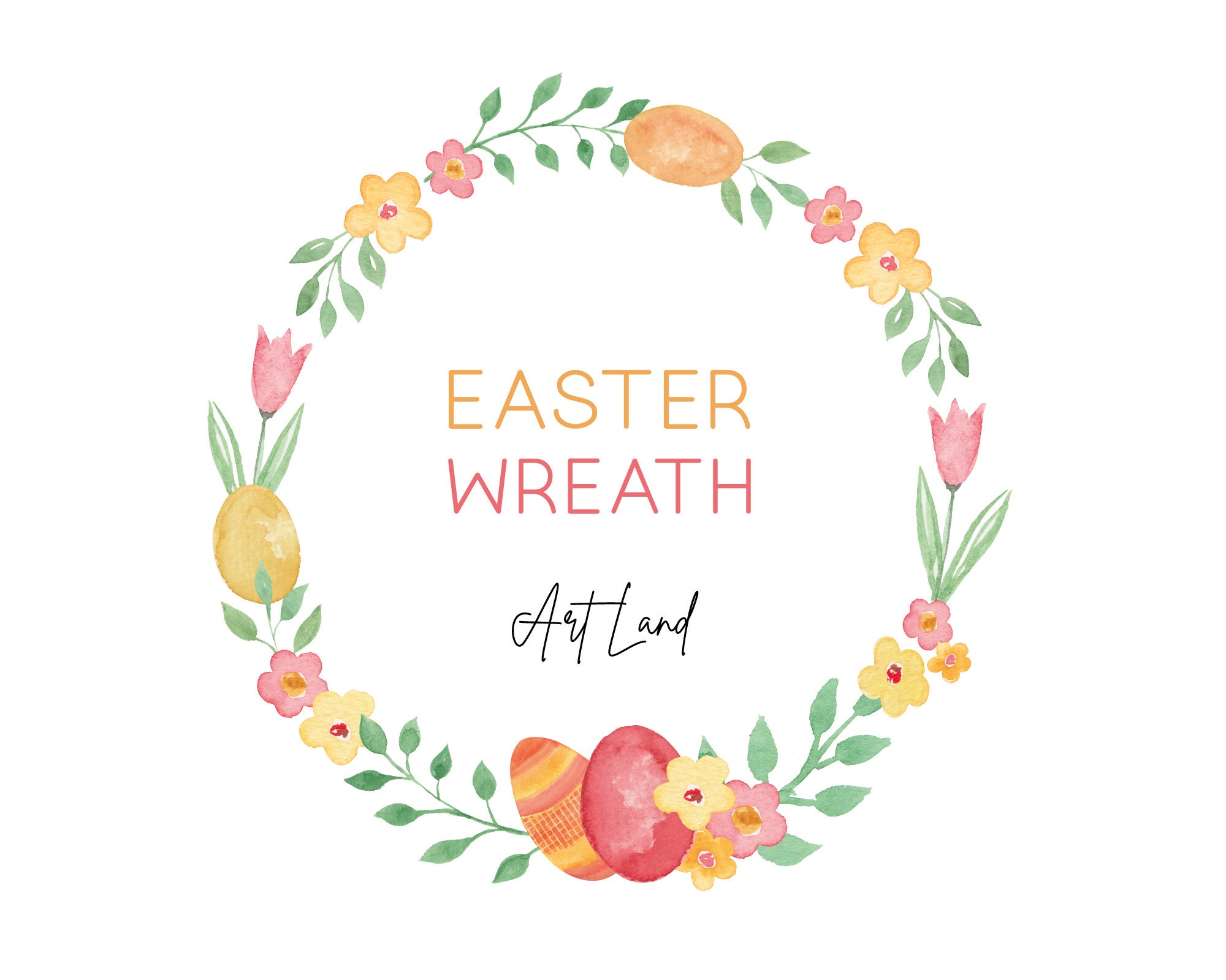 Watercolor Easter Clipart Spring Wreath Easter Wreath - Etsy