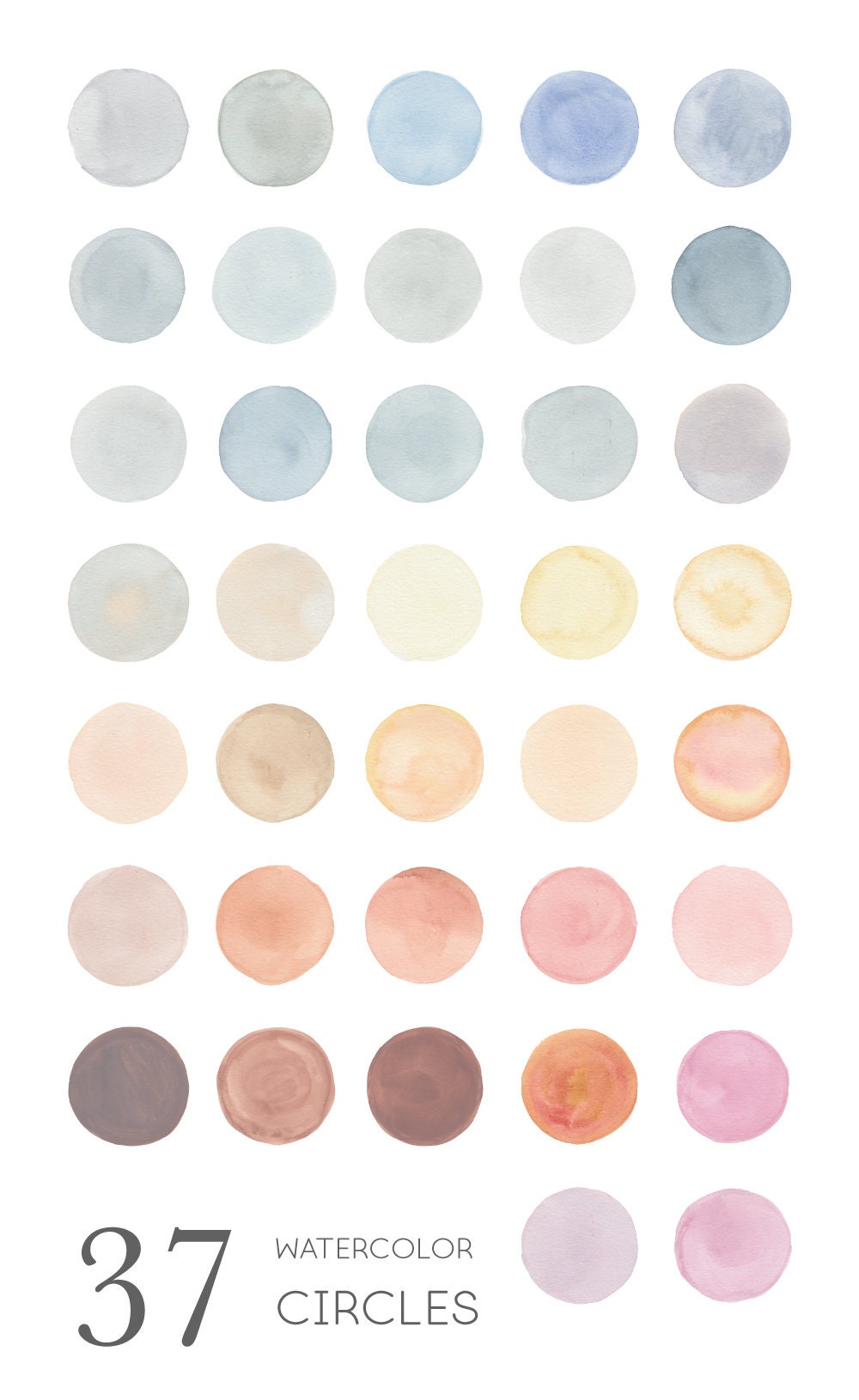 Instagram Story Highlight Icons Watercolor Circles Clipart - Etsy
