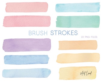 Brush Stroke Clipart, Hand Painted Clip Art,digital Clipart, PNG Files ...