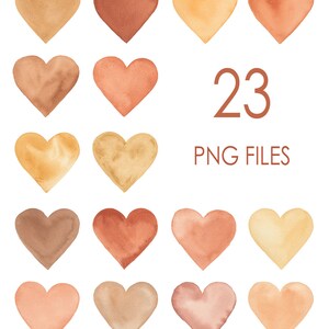 Heart Clip Art, Boho Hearts, Love Clipart, Hand Painted Watercolour ...