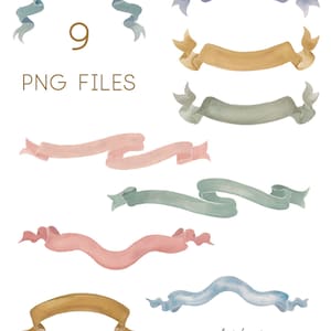 Watercolor Boho Banners Clipart, Watercolor Clip Art, Files Hand ...