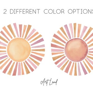 Watercolor Sun Clipart, Hand Painted Watercolour Digital Sun Clip Art ...