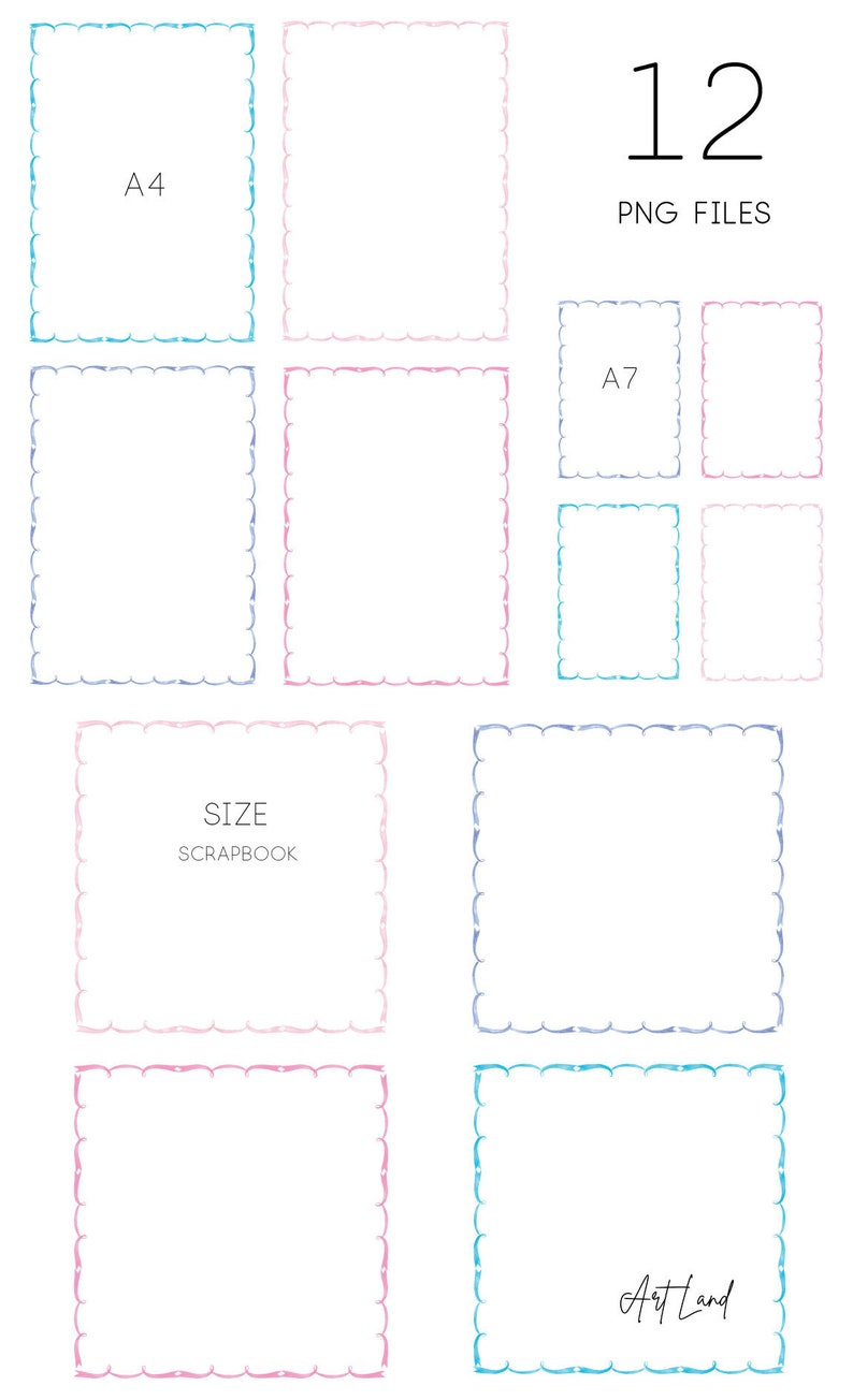 Watercolor Frame Digital Clipart Frame Clipart Clip Art - Etsy