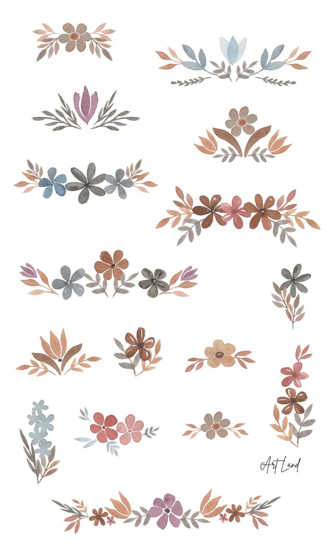 Watercolor Floral Arrangements, Watercolor Flower Bouquet Clipart ...