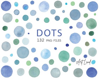 Baby Blue Watercolor Dots Digital Clipart- Instant Download - Etsy