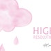 Cloud Watercolor Clip Art Set, Hand Painted Clouds Rain Drop ...