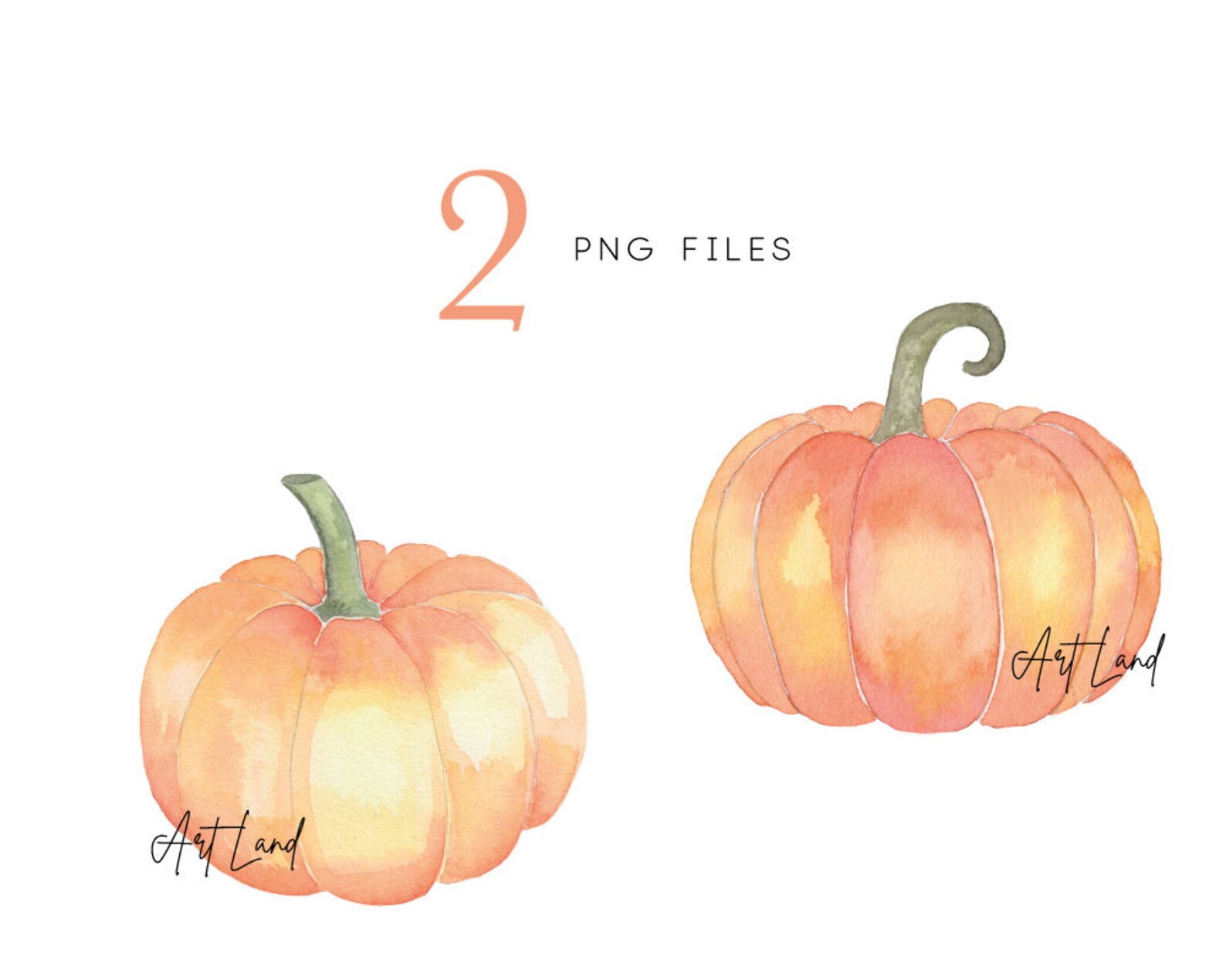 Watercolor Pumpkins Clipart Watercolor Halloween Pumpkin | Etsy